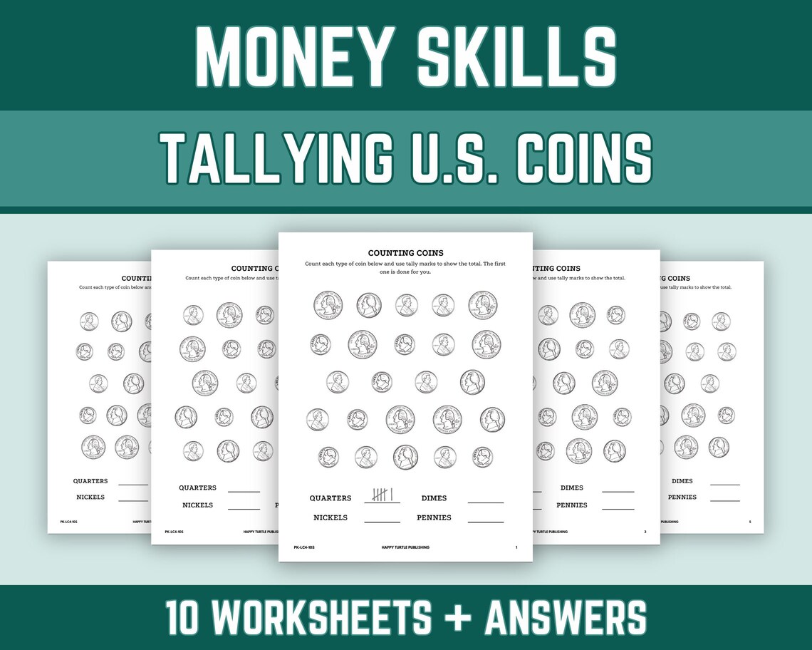Printable Coin Worksheets, Identifying U.S. Coins, Tallying Coins ...
