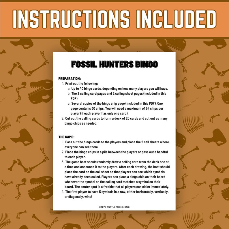 Fossil Paleontology Dinosaur Bingo, 40 Bingo Cards, Kids' Printable ...