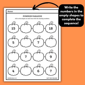 25 Halloween Missing Number Worksheets, Counting Practice From 1 to 20 ...