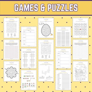 Easter Kids Activities, Printable Puzzle Coloring & Game Worksheets ...