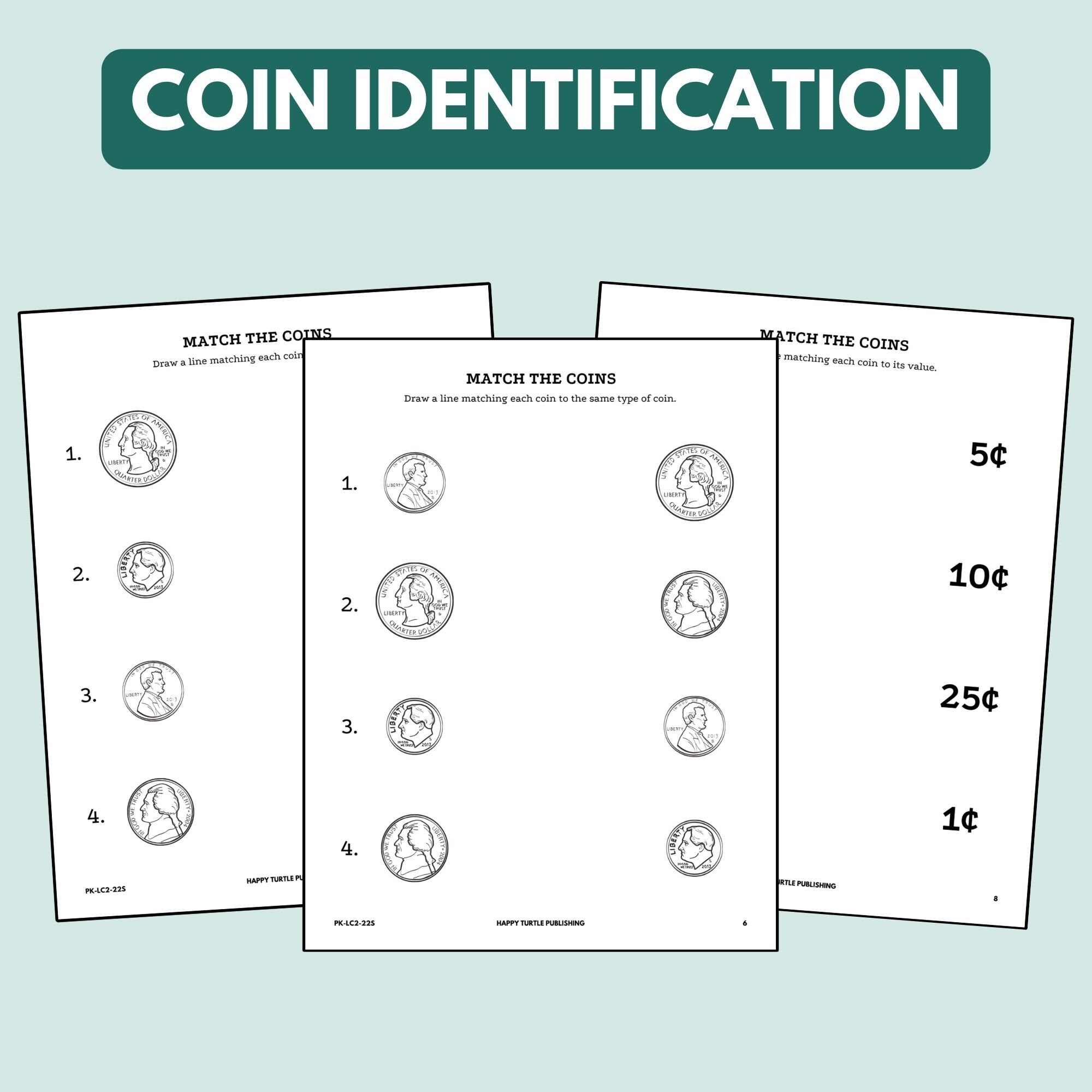 Printable Coin Worksheets, Counting Change, U.S. Money Skills, United ...