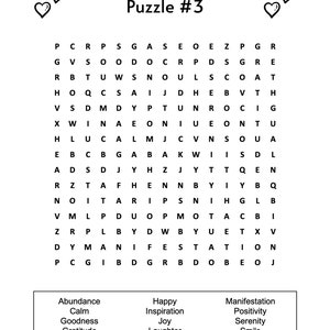 100 Printable Word Search Puzzles Positive Thoughts - Etsy