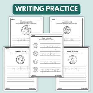 Printable Coin Worksheets, Learn Coins, Count Money, Back to School ...