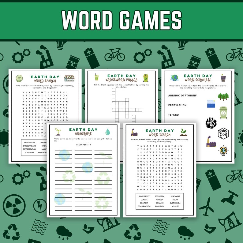 Earth Day Activities for Kids, Printable Puzzles Games & Coloring for ...