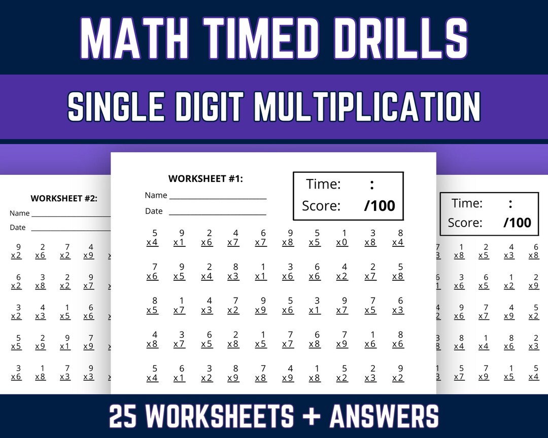 Printable Multiplication Worksheets, Multiplying Single Digits 0 to 9 ...