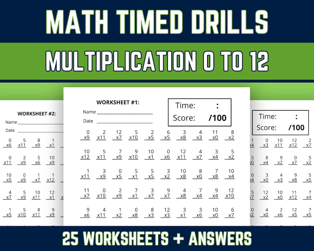 Timed Math Facts Worksheets Multiplication Worksheets (Multiply By 2s)