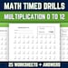 Multiplication Facts 0 to 12 Worksheets, Multiplying Practice Timed ...