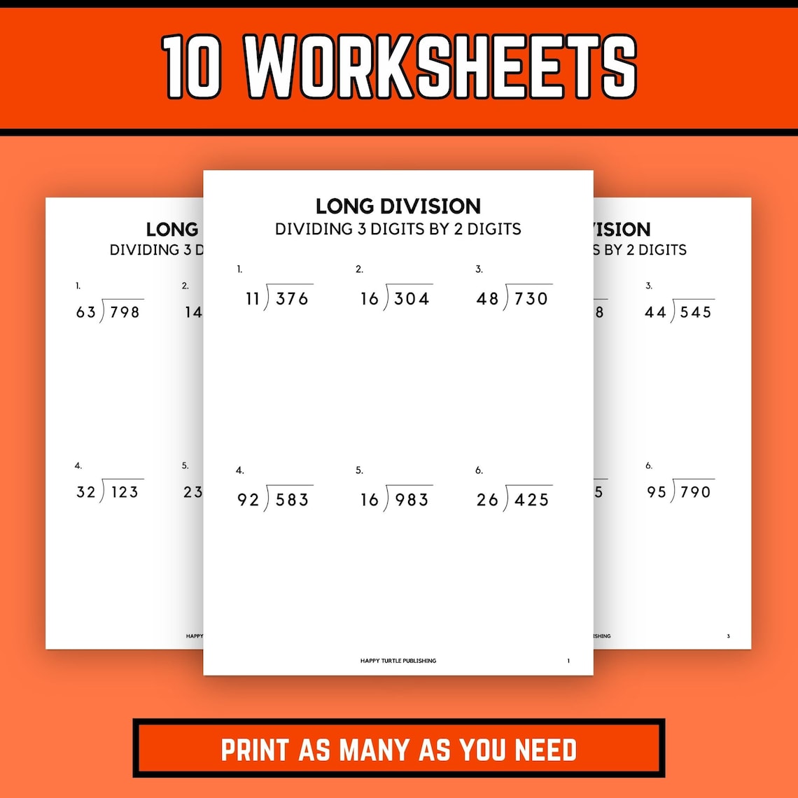 Long Division Practice Worksheets With Answers, 5th Grade Math ...