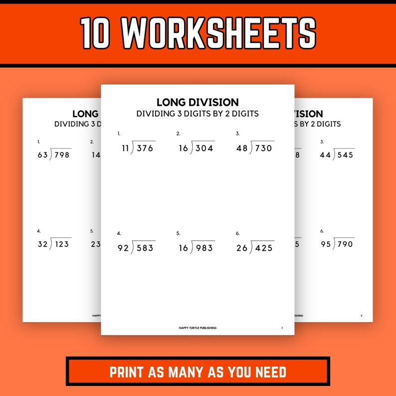 Long Division Practice Worksheets With Answers, 5th Grade Math ...