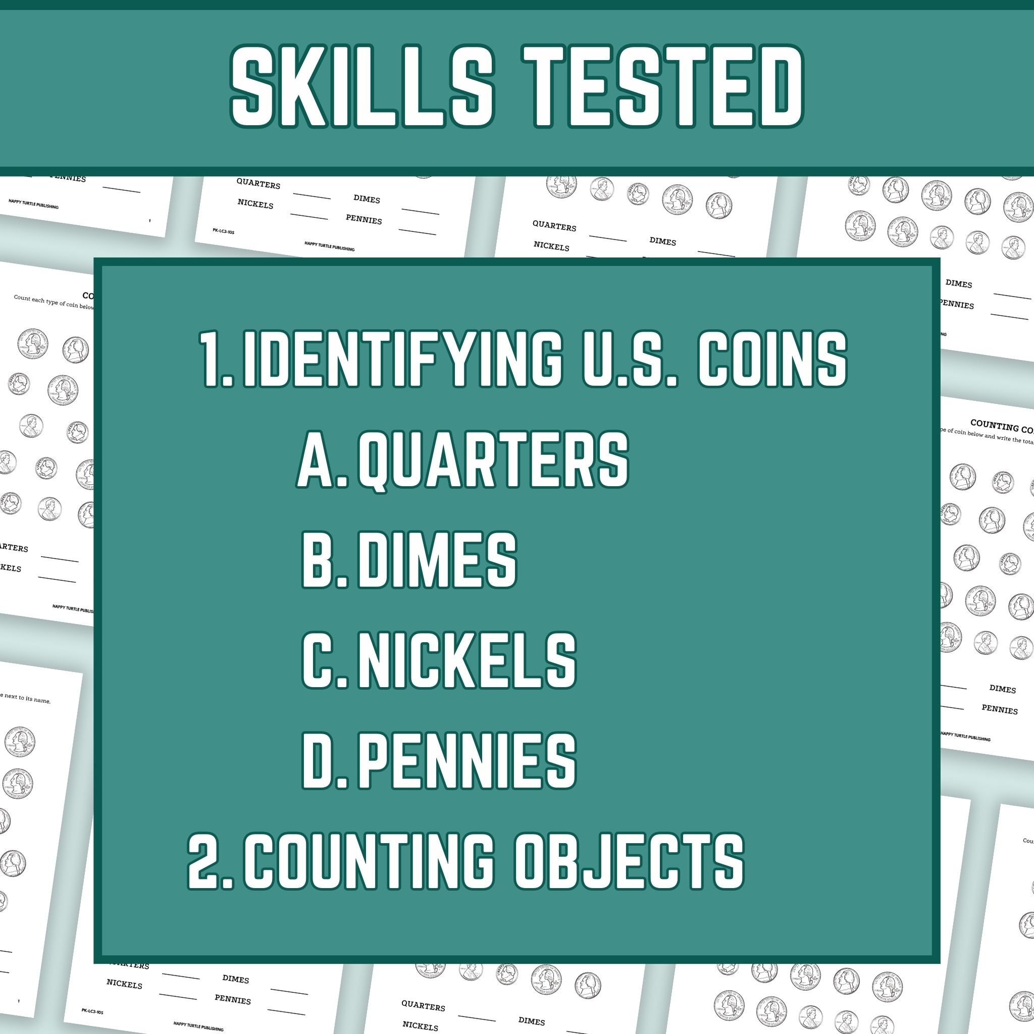 Printable Coin Worksheets, Identifying U.S. Coins, Counting Change ...