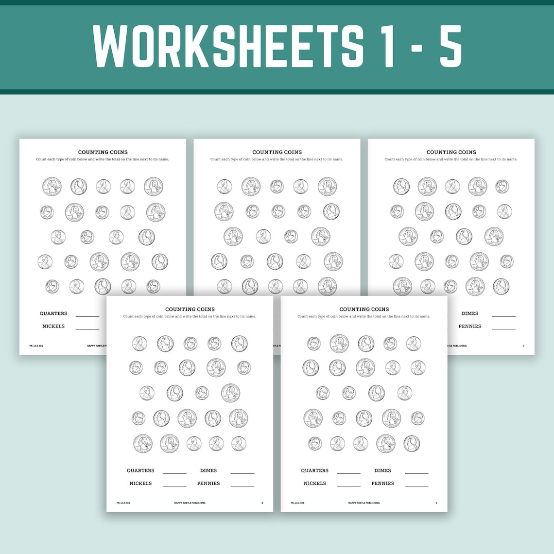 Printable Coin Worksheets, Identifying U.S. Coins, Counting Change ...