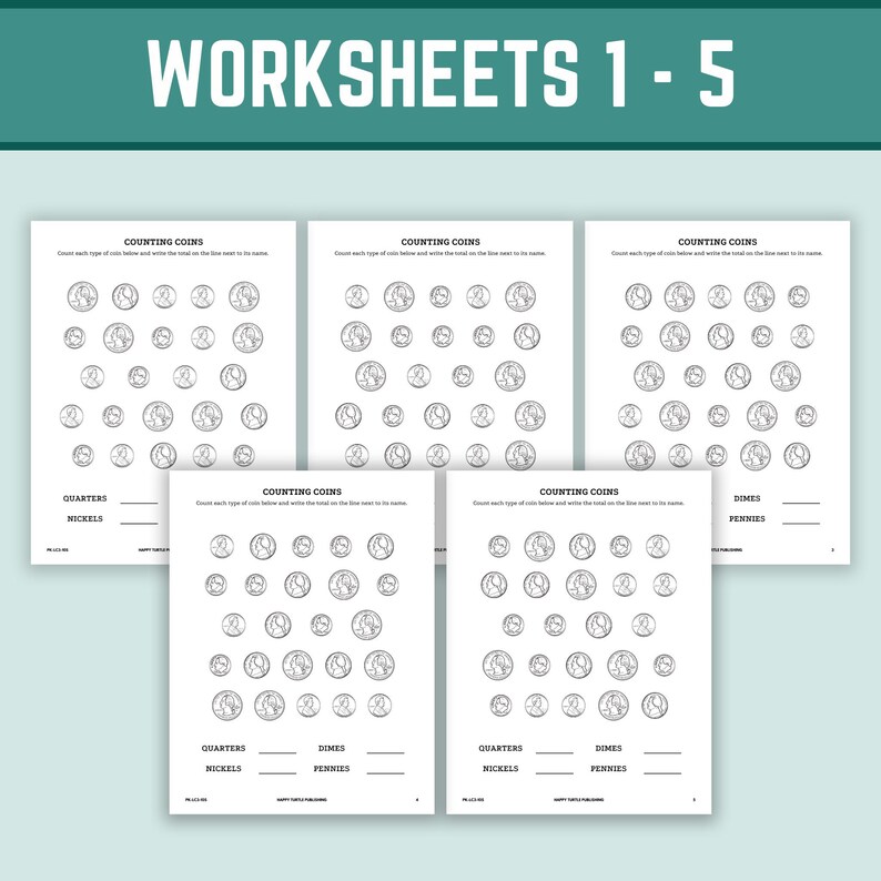 Printable Coin Worksheets, Identifying U.S. Coins, Counting Change ...