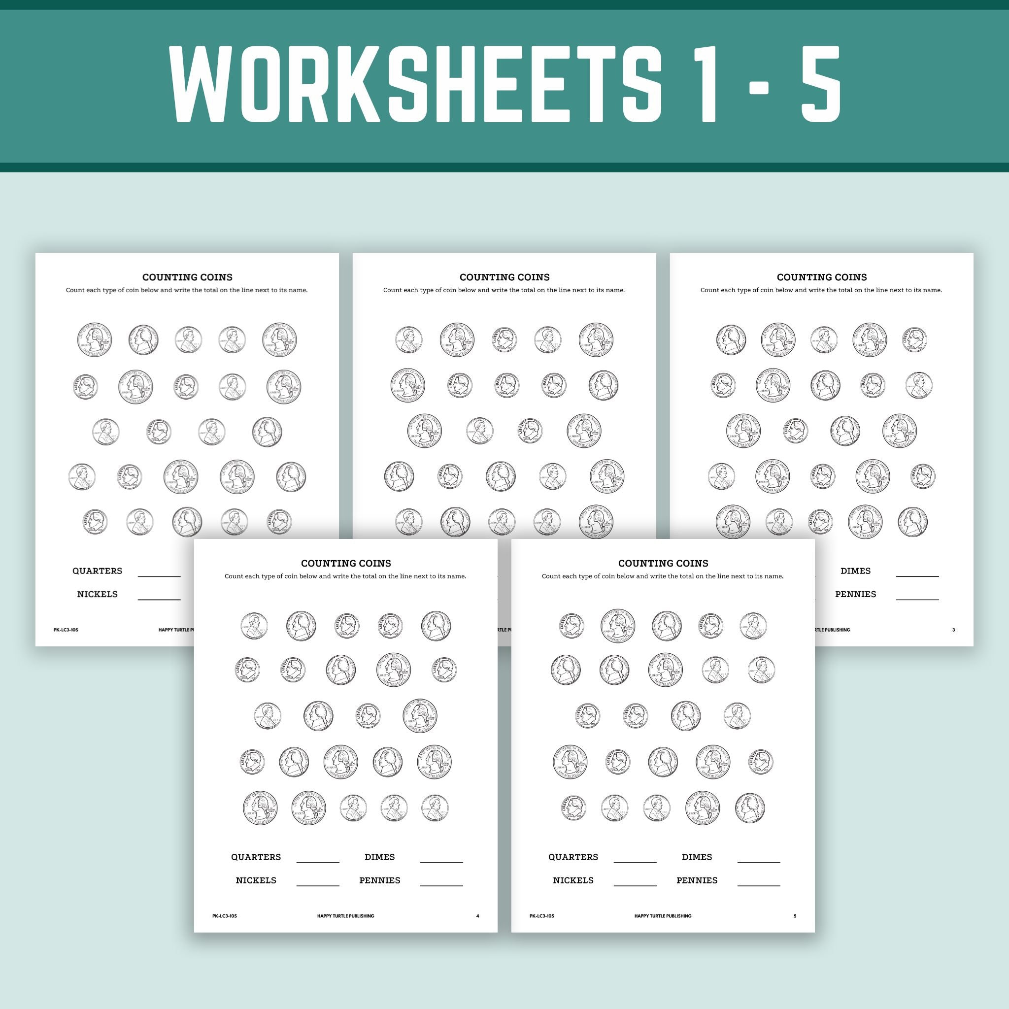 Printable Coin Worksheets, Identifying U.S. Coins, Counting Change ...