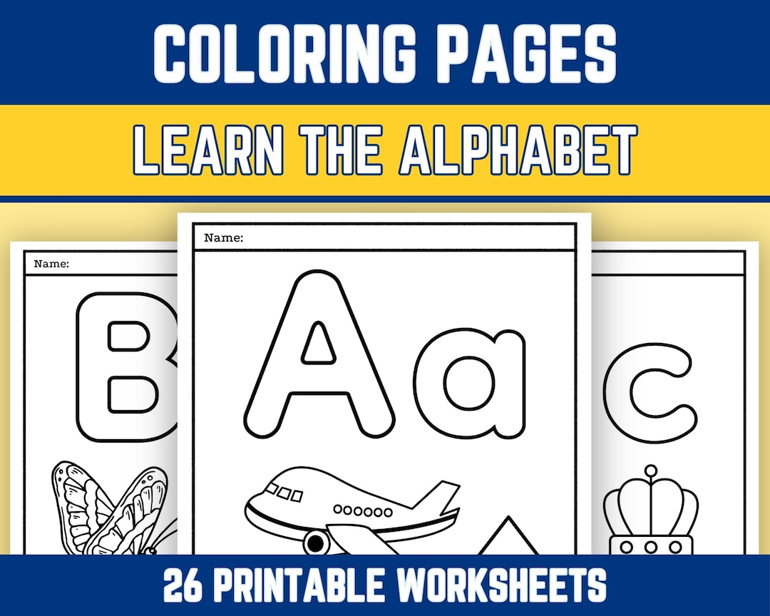 Printable Alphabet Coloring Worksheets, Letter Learning Activity Pages ...