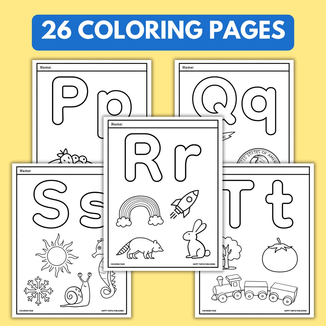 Printable Alphabet Coloring Worksheets, Letter Learning Activity Pages ...