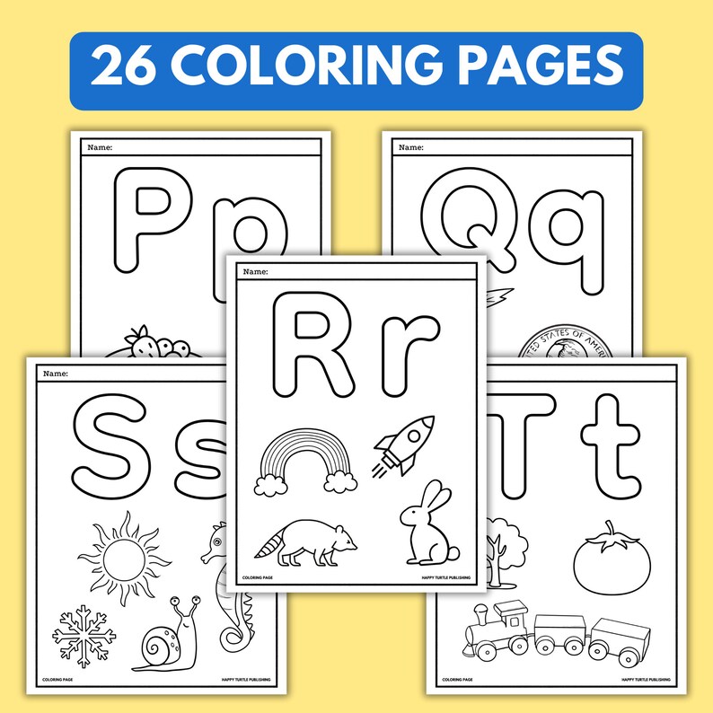 Printable Alphabet Coloring Worksheets, Letter Learning Activity Pages ...