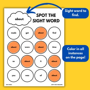 Printable Sight Word Worksheets, First 100 Fry Sight Words Set, Dab ...