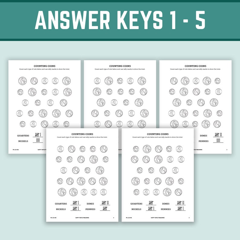 Printable Coin Worksheets, Identifying U.S. Coins, Tallying Coins ...