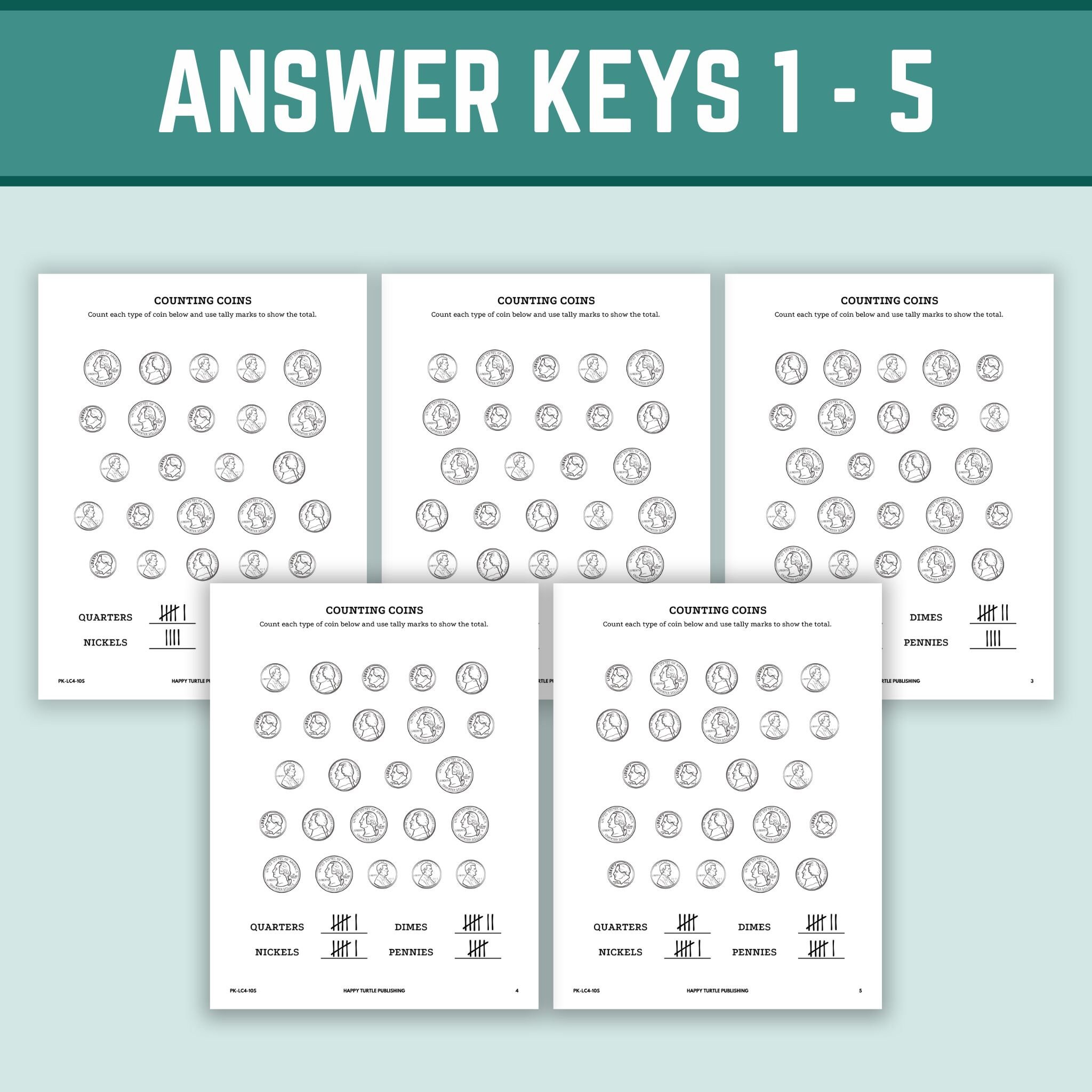 Printable Coin Worksheets, Identifying U.S. Coins, Tallying Coins ...