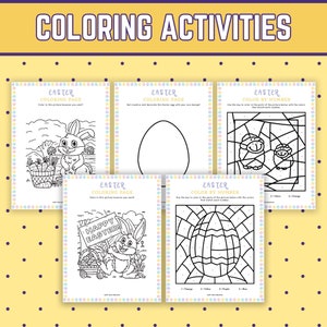 Easter Kids Activities, Printable Puzzle Coloring & Game Worksheets ...