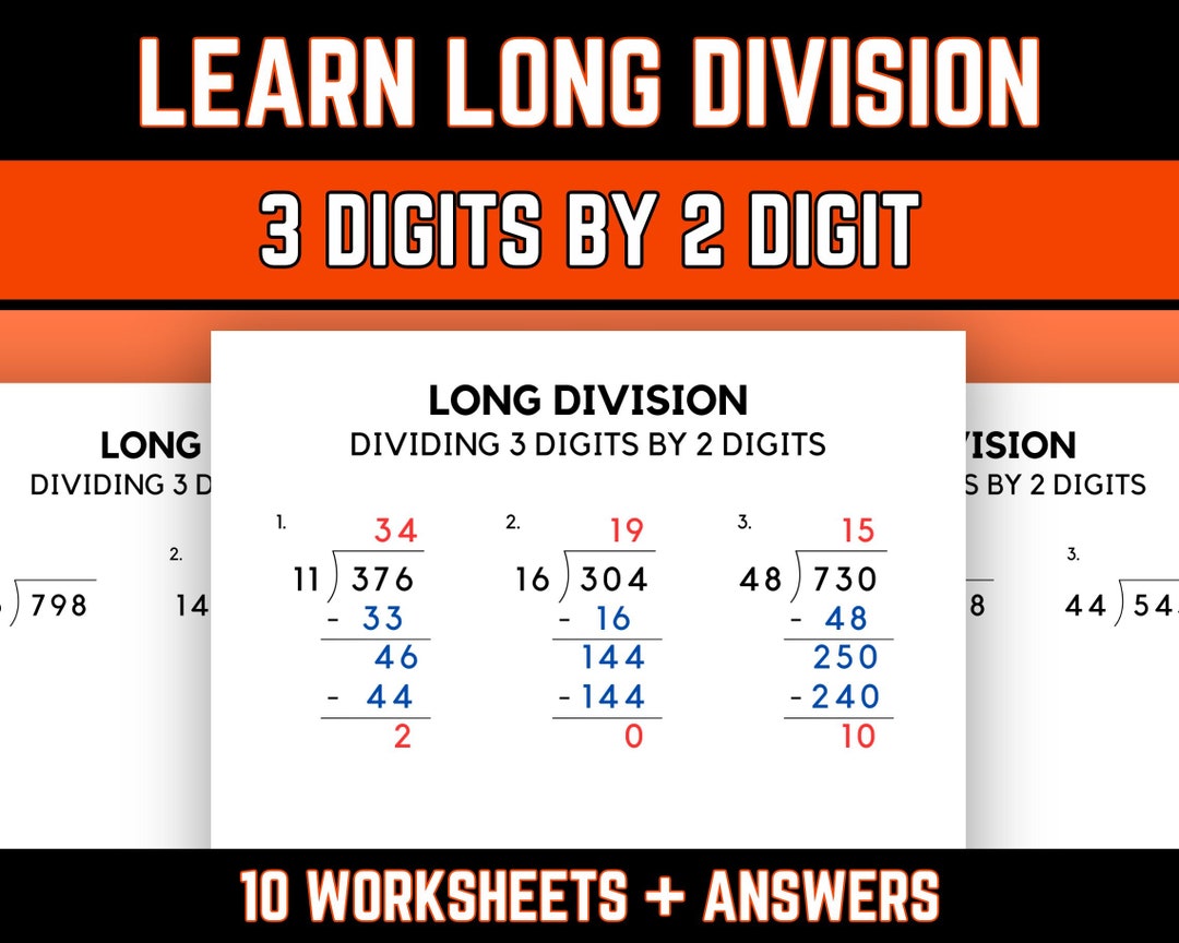 Long Division Practice Worksheets With Answers, 5th Grade Math ...