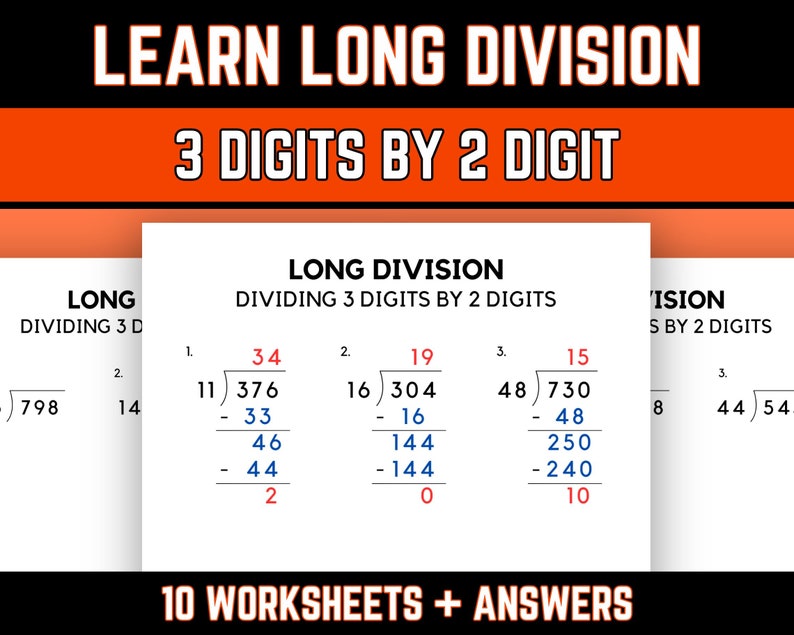 Long Division Practice Worksheets With Answers, 5th Grade Math ...