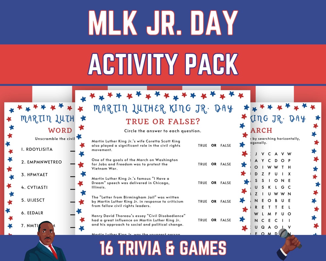 MLK Day Trivia and Games Bundle, Martin Luther King Jr Classroom ...