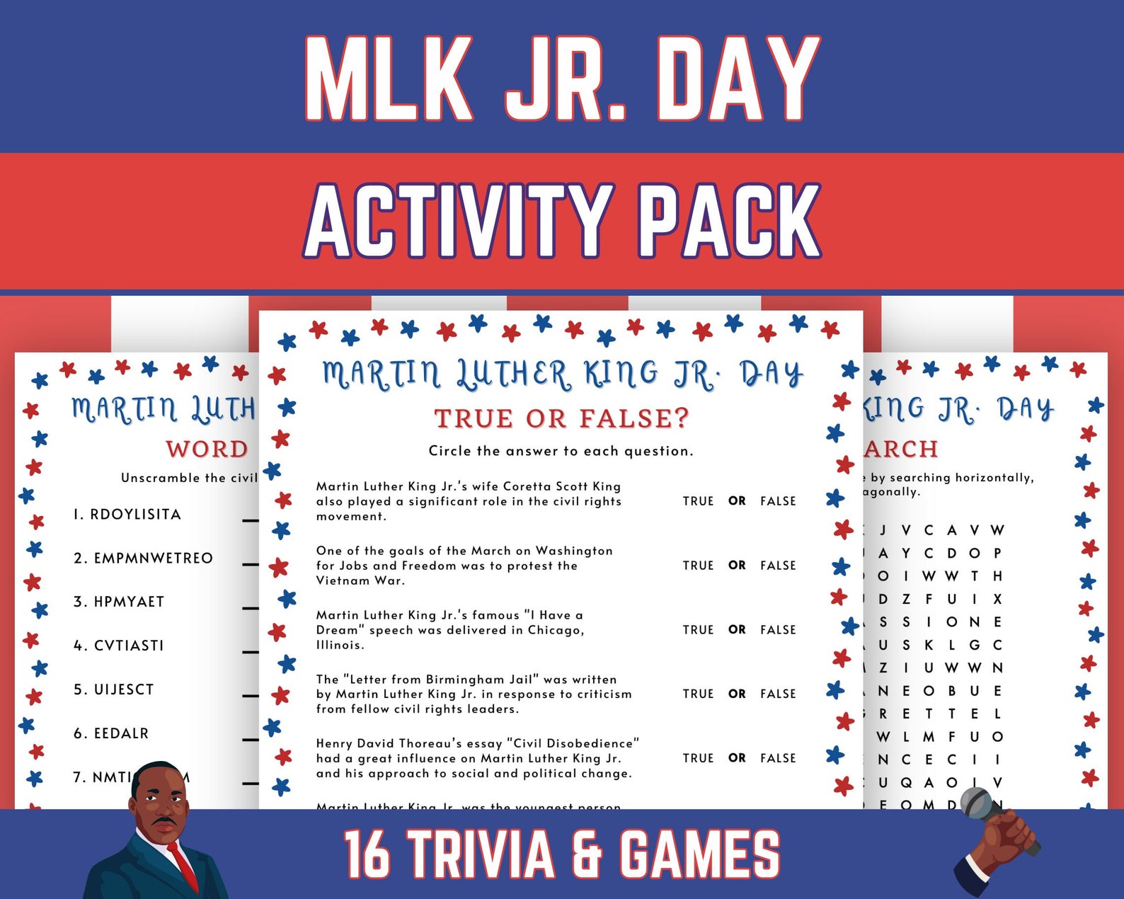 MLK Day Trivia and Games Bundle, Martin Luther King Jr Classroom ...