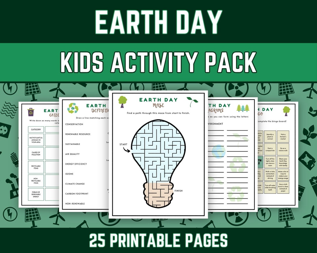 Earth Day Activities for Kids, Printable Puzzles Games & Coloring for ...