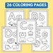 Printable Alphabet Coloring Worksheets, Letter Learning Activity Pages ...
