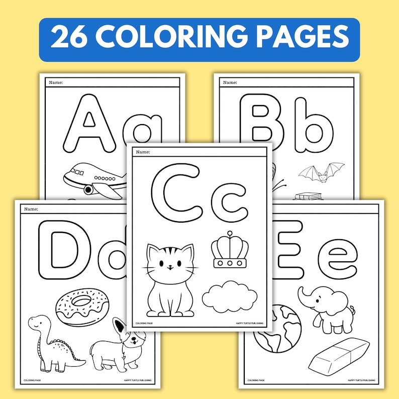 Printable Alphabet Coloring Worksheets, Letter Learning Activity Pages ...