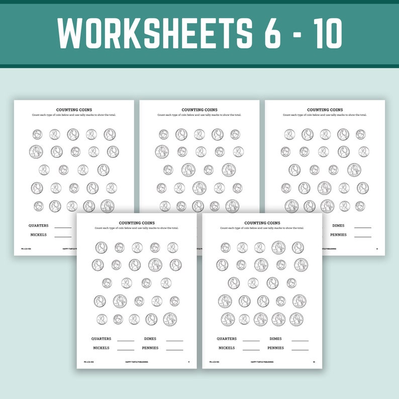 Printable Coin Worksheets, Identifying U.S. Coins, Tallying Coins ...