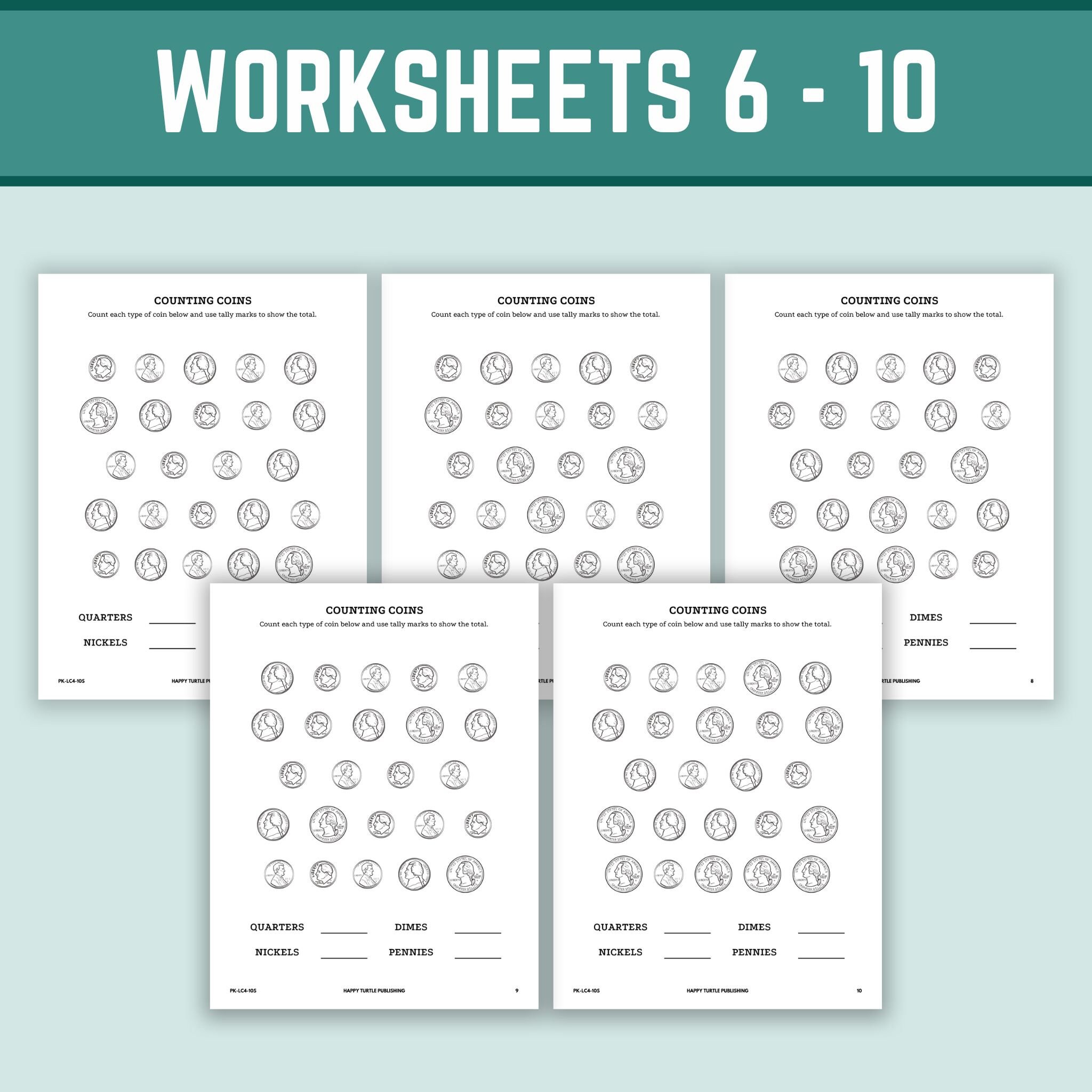 Printable Coin Worksheets, Identifying U.S. Coins, Tallying Coins ...