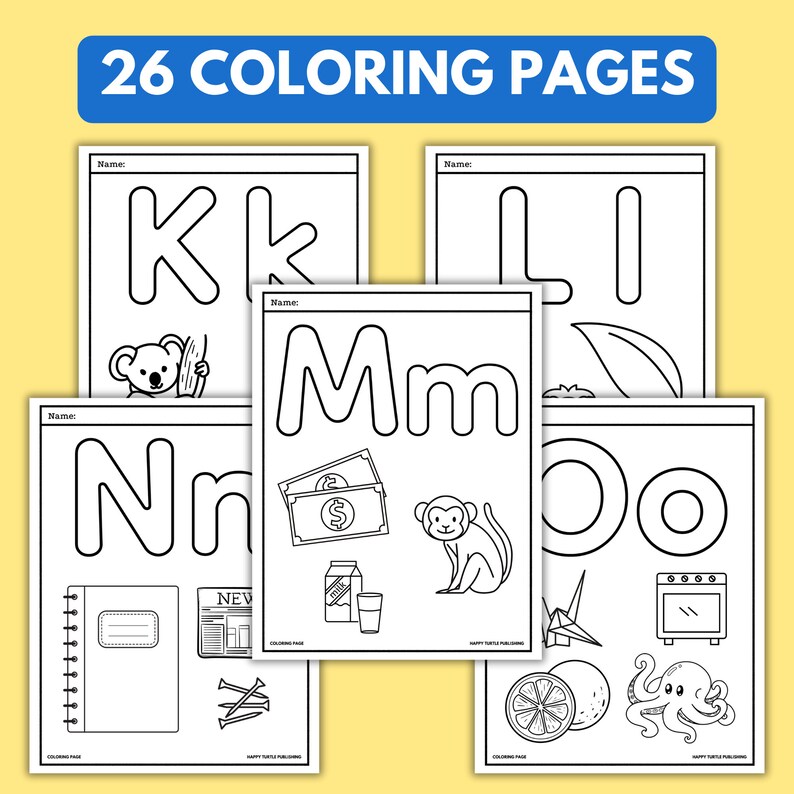 Printable Alphabet Coloring Worksheets, Letter Learning Activity Pages ...