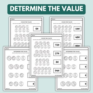 Printable Coin Worksheets, Learn Coins, Count Money, Back to School ...