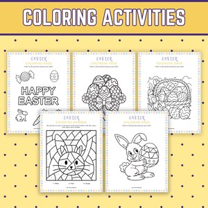 Easter Kids Activities, Printable Puzzle Coloring & Game Worksheets ...