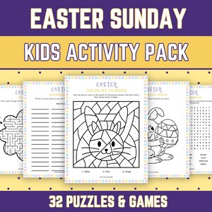 Easter Kids Activities, Printable Puzzle Coloring & Game Worksheets ...
