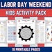 Labor Day Kids Activity Pack, Printable Coloring Puzzles Games Word ...