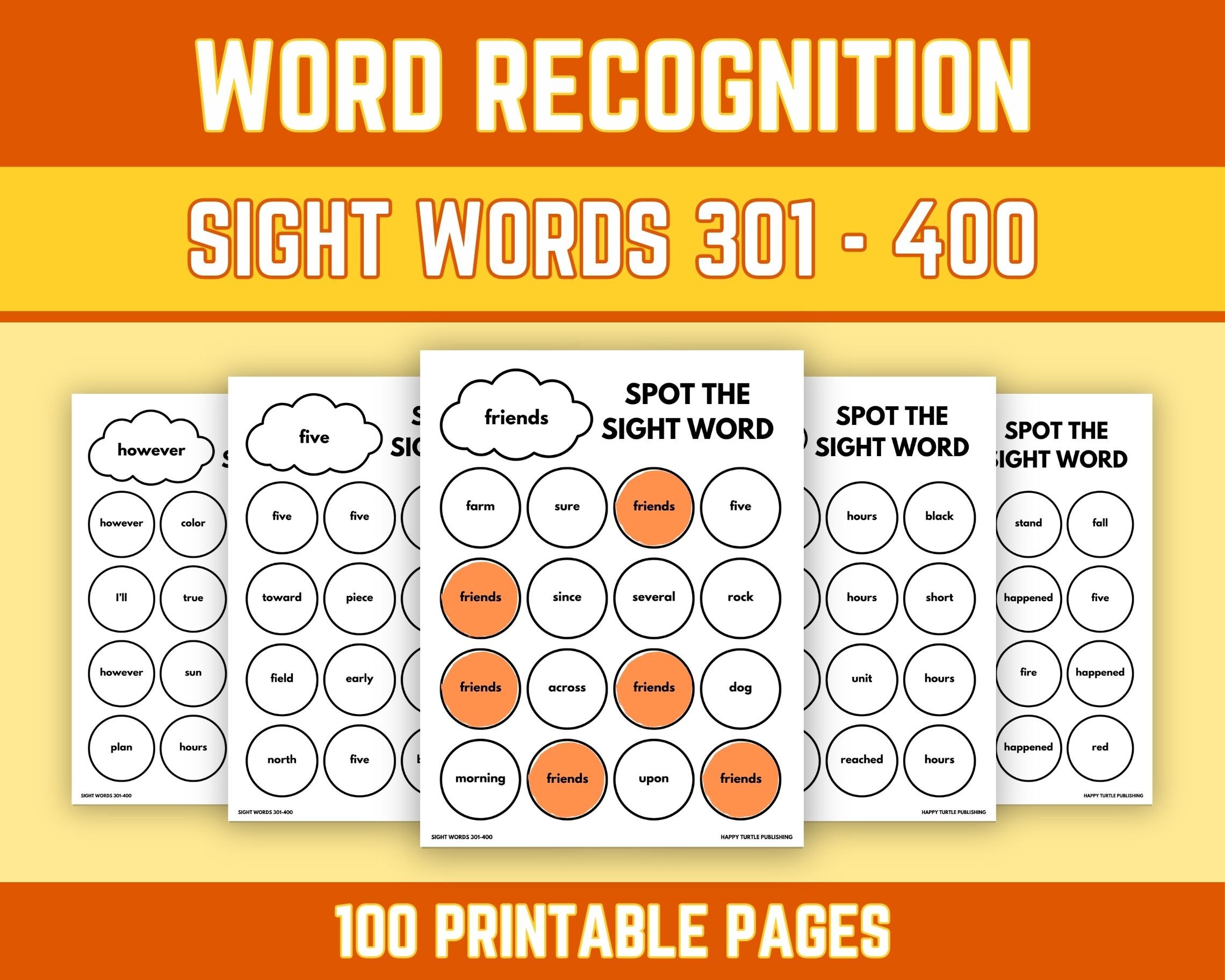 Printable Sight Word Worksheets, Fry Sight Words Set 4, Dab Coloring ...