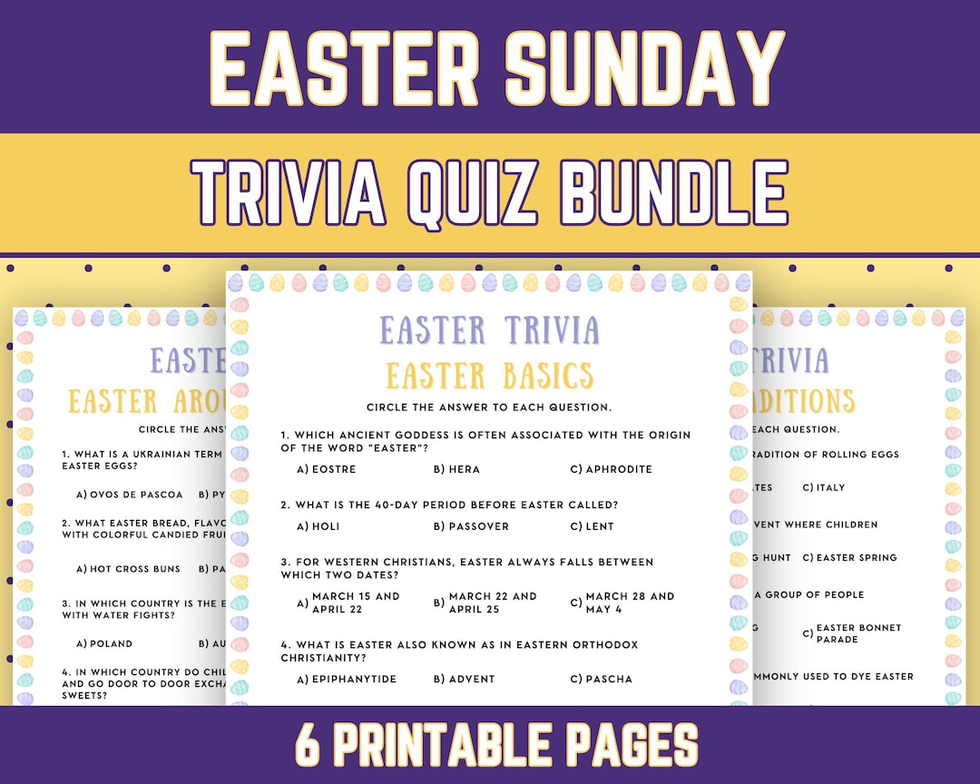 Easter Trivia Games Bundle, Printable Easter Party Activities, Easter ...