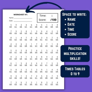 Printable Multiplication Worksheets, Multiplying Single Digits 0 to 9 ...