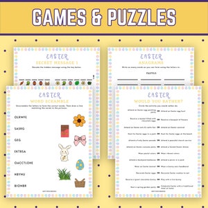 Easter Kids Activities, Printable Puzzle Coloring & Game Worksheets ...