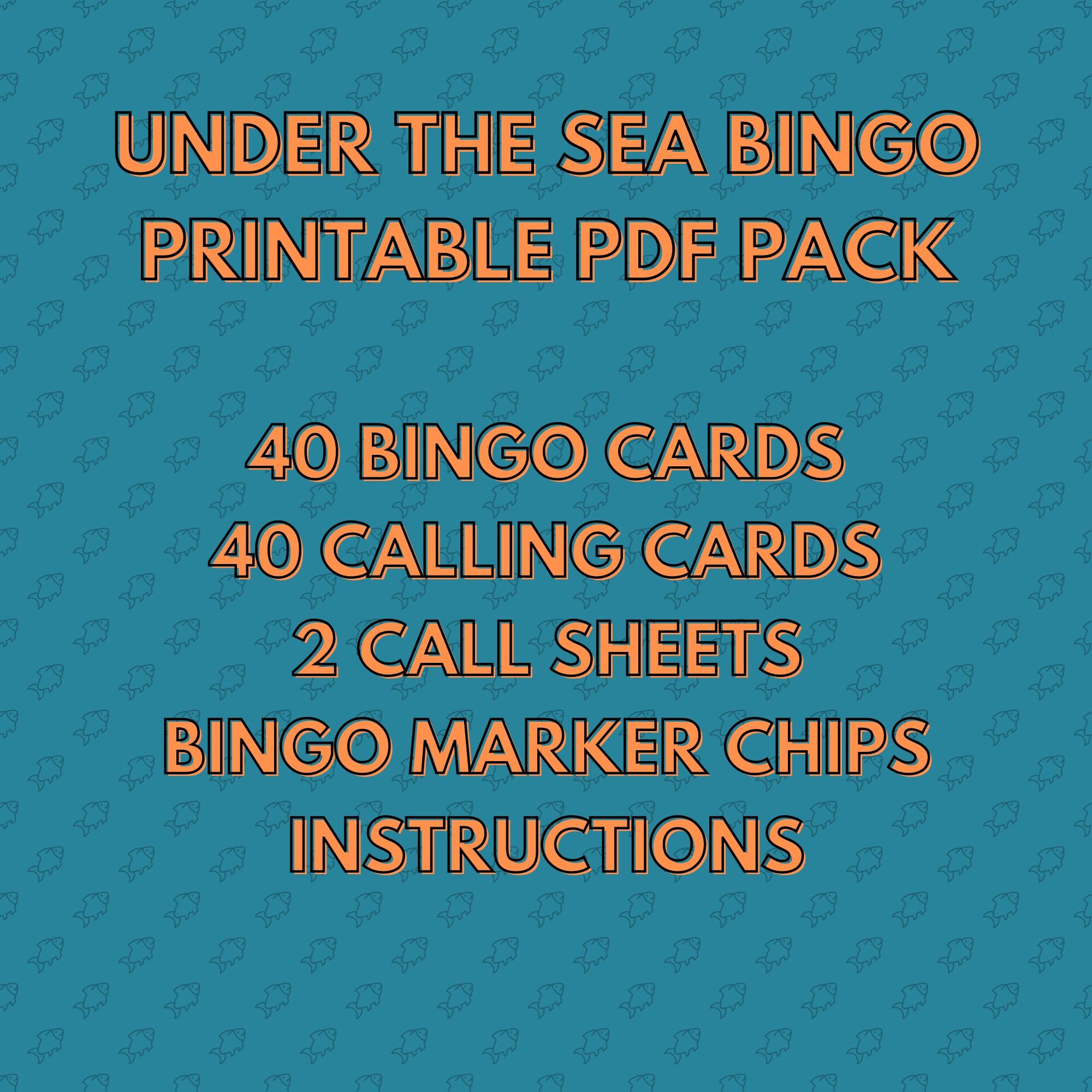 Under the Sea Printable Bingo, Kids Ocean Birthday Party Activity ...