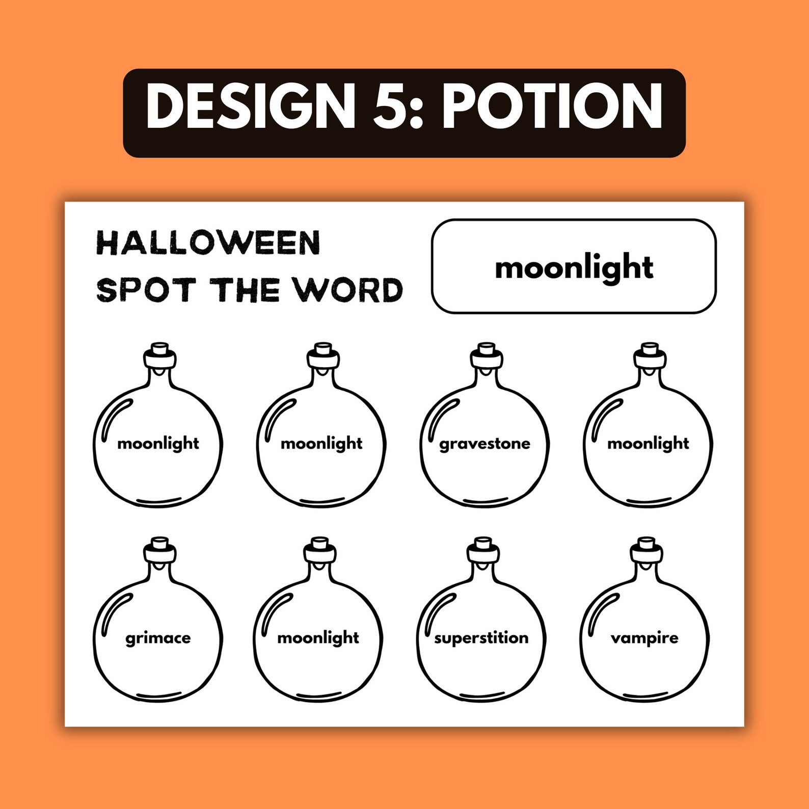 80 Halloween Spot the Word Worksheets, Sight Word Recognition, Coloring ...