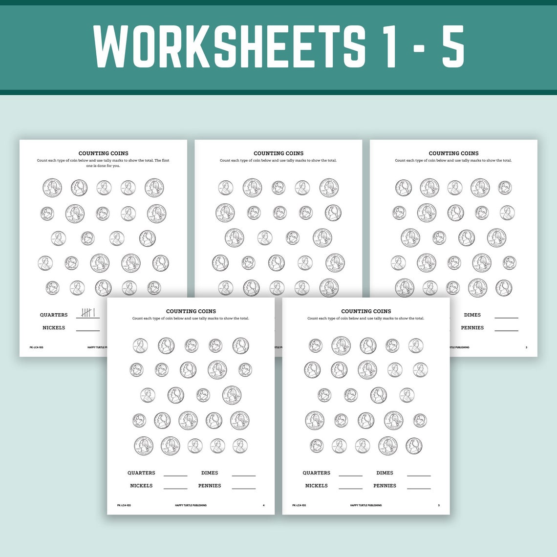 Printable Coin Worksheets, Identifying U.S. Coins, Tallying Coins ...