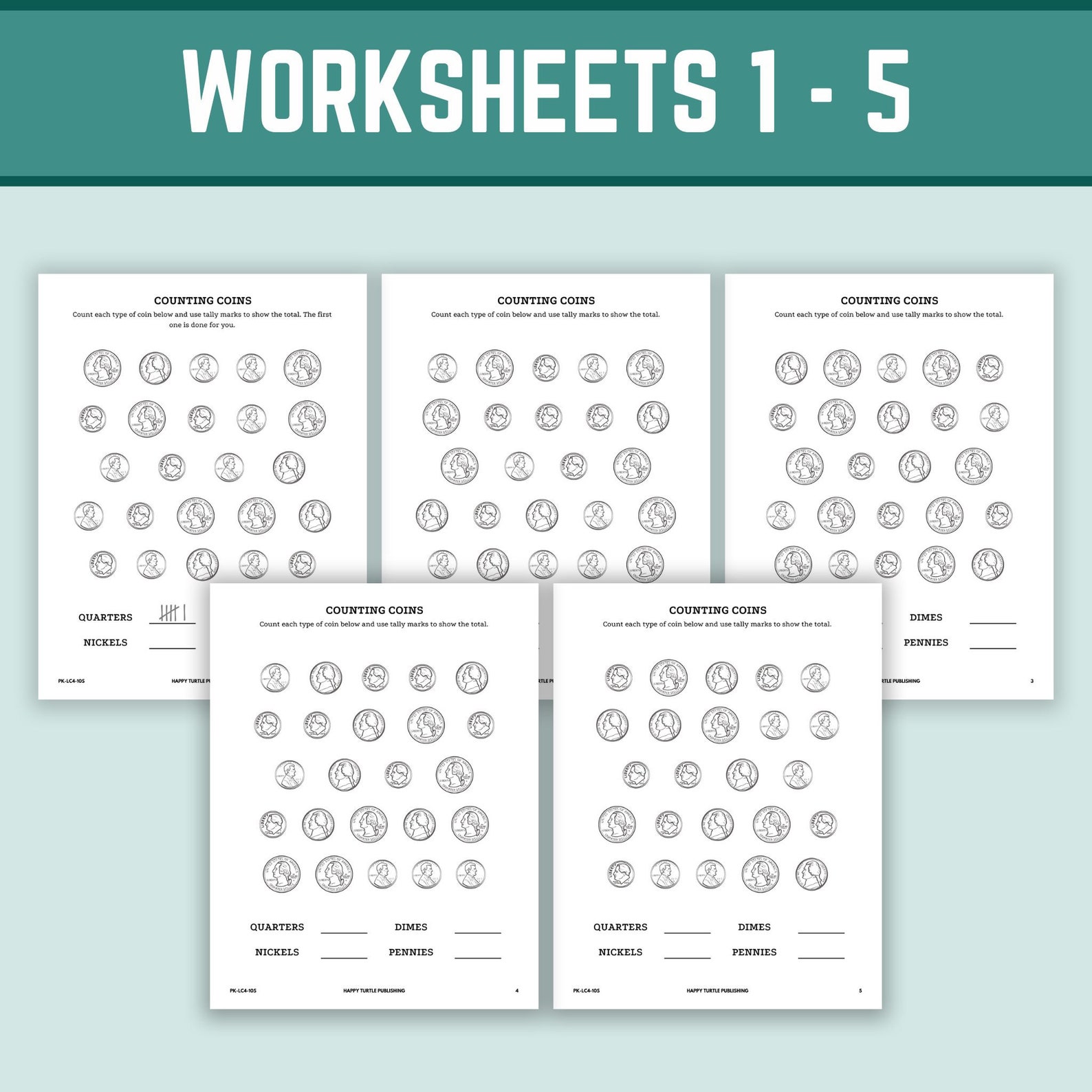 Printable Coin Worksheets, Identifying U.S. Coins, Tallying Coins ...