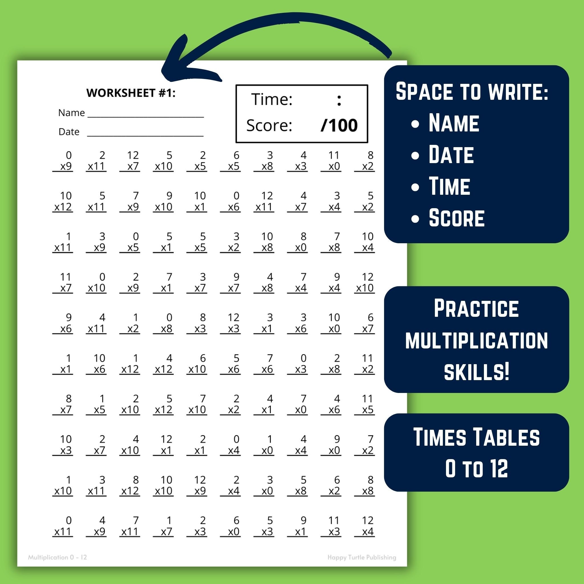 Multiplication Facts 0 to 12 Worksheets, Multiplying Practice Timed ...