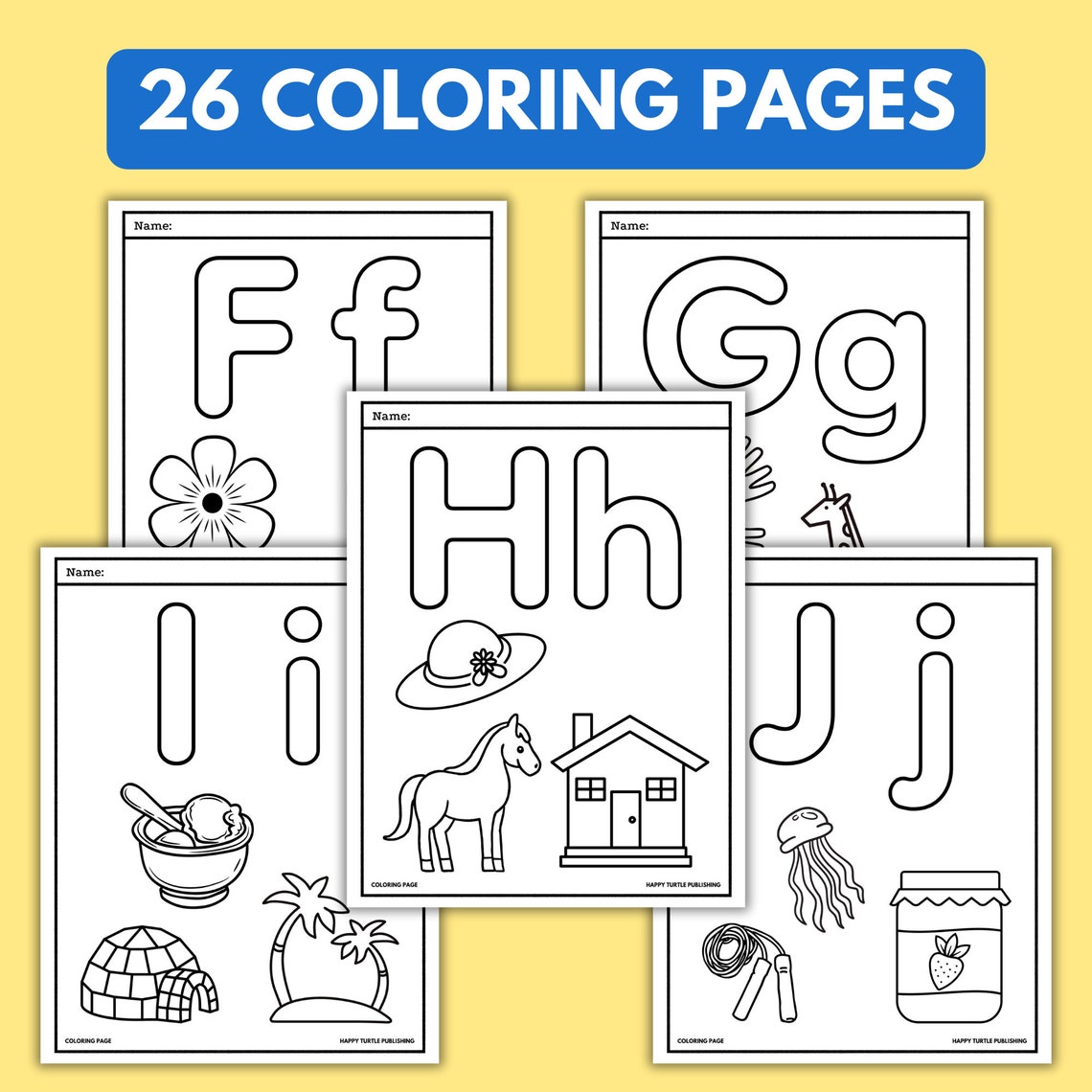 Printable Alphabet Coloring Worksheets, Letter Learning Activity Pages ...
