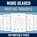 100 Printable Word Search Puzzles, Positive Thoughts, Uplifting Words ...