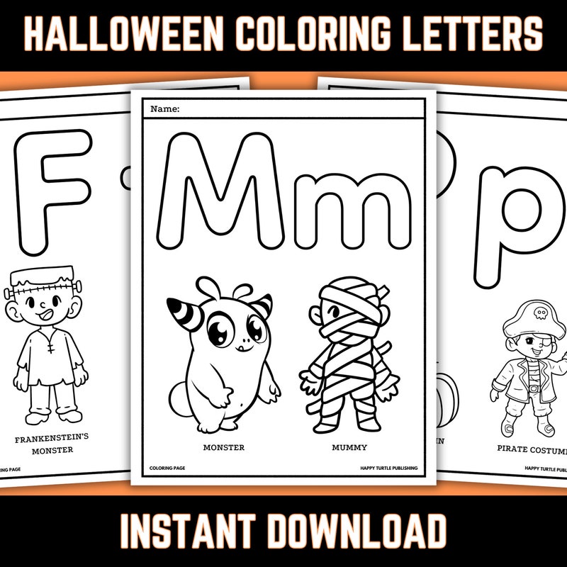 Halloween Printable Color by Letter - Etsy